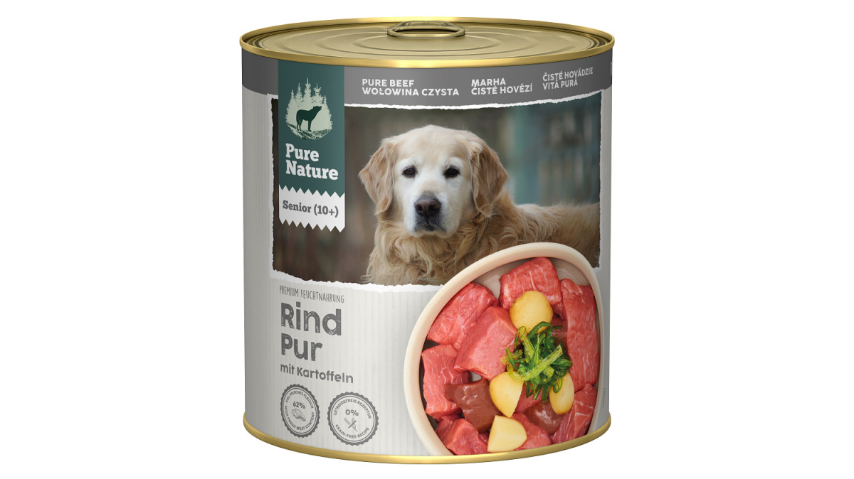 PURE NATURE DOG Senior Rind Pur - wołowina z ziemniakami i algami dla ...